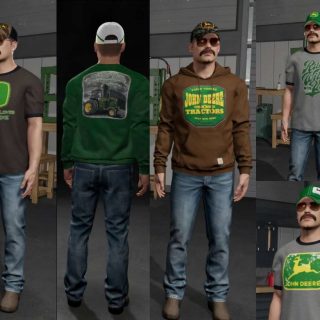 John Deere themed clothing pack v1.0 FS22 Mod | Farming Simulator 22 Mod