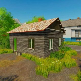 Old Wooden House Prefab v1.0 FS22 Mod | Farming Simulator 22 Mod