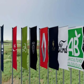 Decorative flags v1.1 FS22 Mod | Farming Simulator 22 Mod