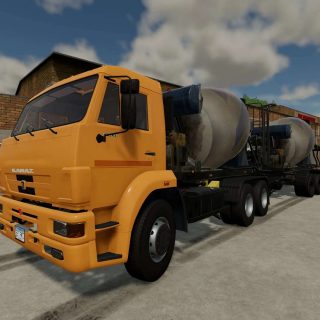 Kamaz 45143 concrete mixer v2.0 FS22 Mod | Farming Simulator 22 Mod