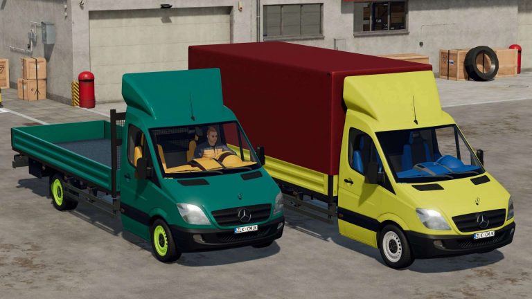 Mercedes Benz Sprinter Pickup v1.0 FS22 Mod | Farming Simulator 22 Mod