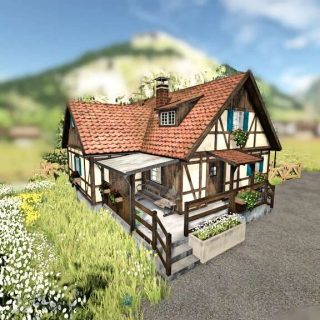 Old Village Building Pack v1.0 FS22 Mod | Farming Simulator 22 Mod