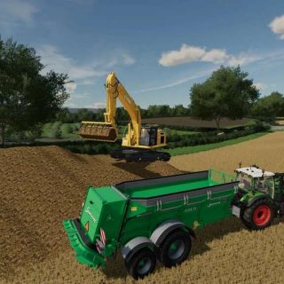 Excavator/Frontloader Manure Grab v1.0 FS22 Mod | Farming Simulator 22 Mod