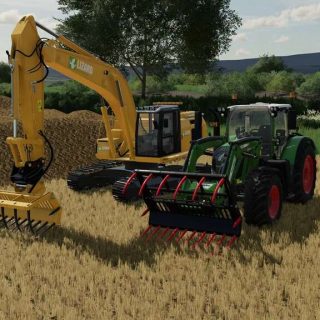 Excavator/Frontloader Manure Grab v1.0 FS22 Mod | Farming Simulator 22 Mod