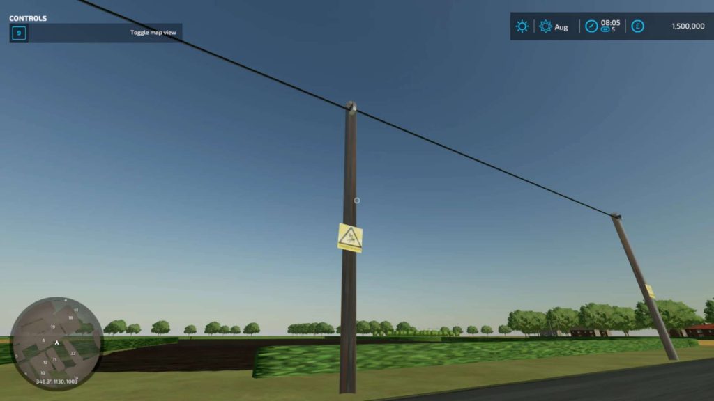 Low voltage pole uk prefab v1.0 FS22 Mod | Farming Simulator 22 Mod