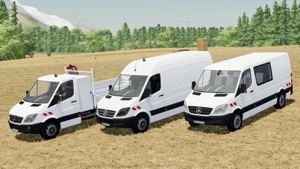 Mercedes Benz Sprinter Cars Pack v1.0 FS22 Mod | Farming Simulator 22 Mod