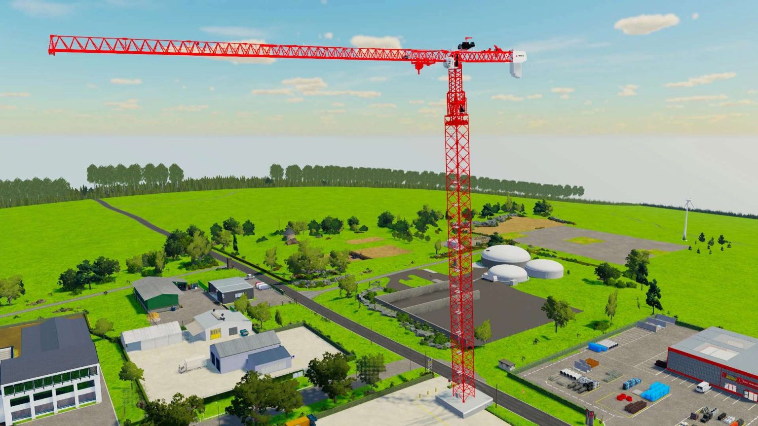 Terex Tower Crane v1.0 FS22 Mod | Farming Simulator 22 Mod