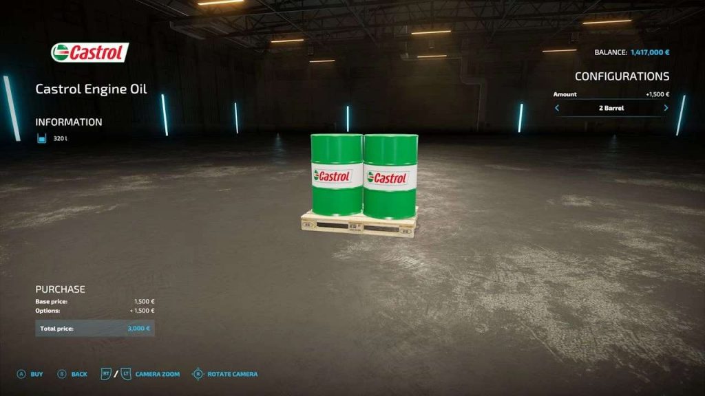 Castrol Oil Addon v1.0 FS22 Mod | Farming Simulator 22 Mod