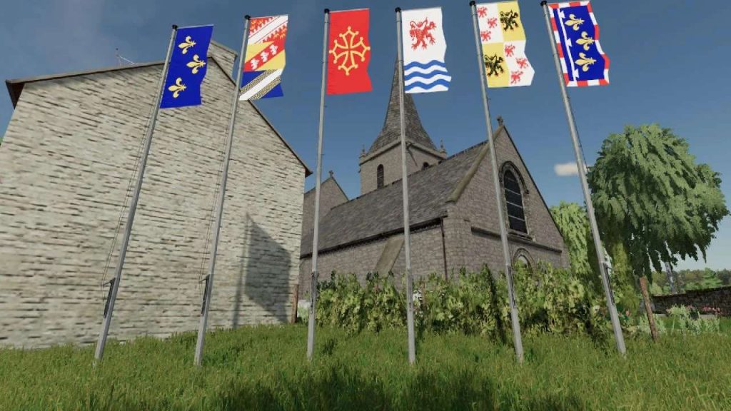 French Regions Flags Pack v3.0 FS22 Mod | Farming Simulator 22 Mod