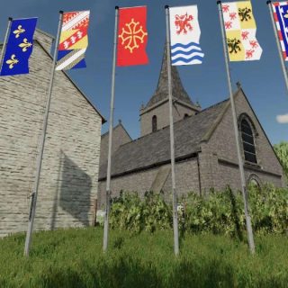 French Regions Flags Pack v3.0 FS22 Mod | Farming Simulator 22 Mod