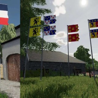 French Regions Flags Pack v3.0 FS22 Mod | Farming Simulator 22 Mod