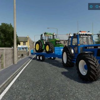 Kane lowloader bale trailer V1.0 FS22 Mod | Farming Simulator 22 Mod