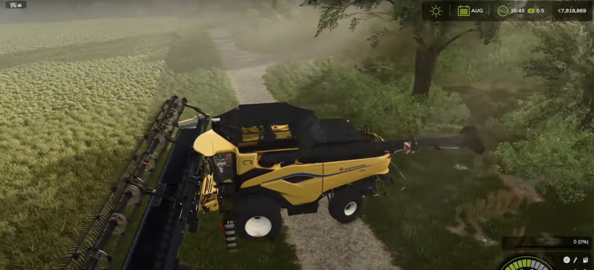 FS25 Harvesting Rice with New Holland CR.11