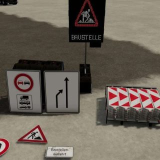 Construction site signs pack 2 v2.0.0.1 FS22 Mod | Farming Simulator 22 Mod