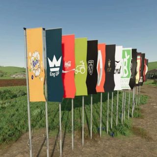 Decorative flags v1.2 FS22 Mod | Farming Simulator 22 Mod