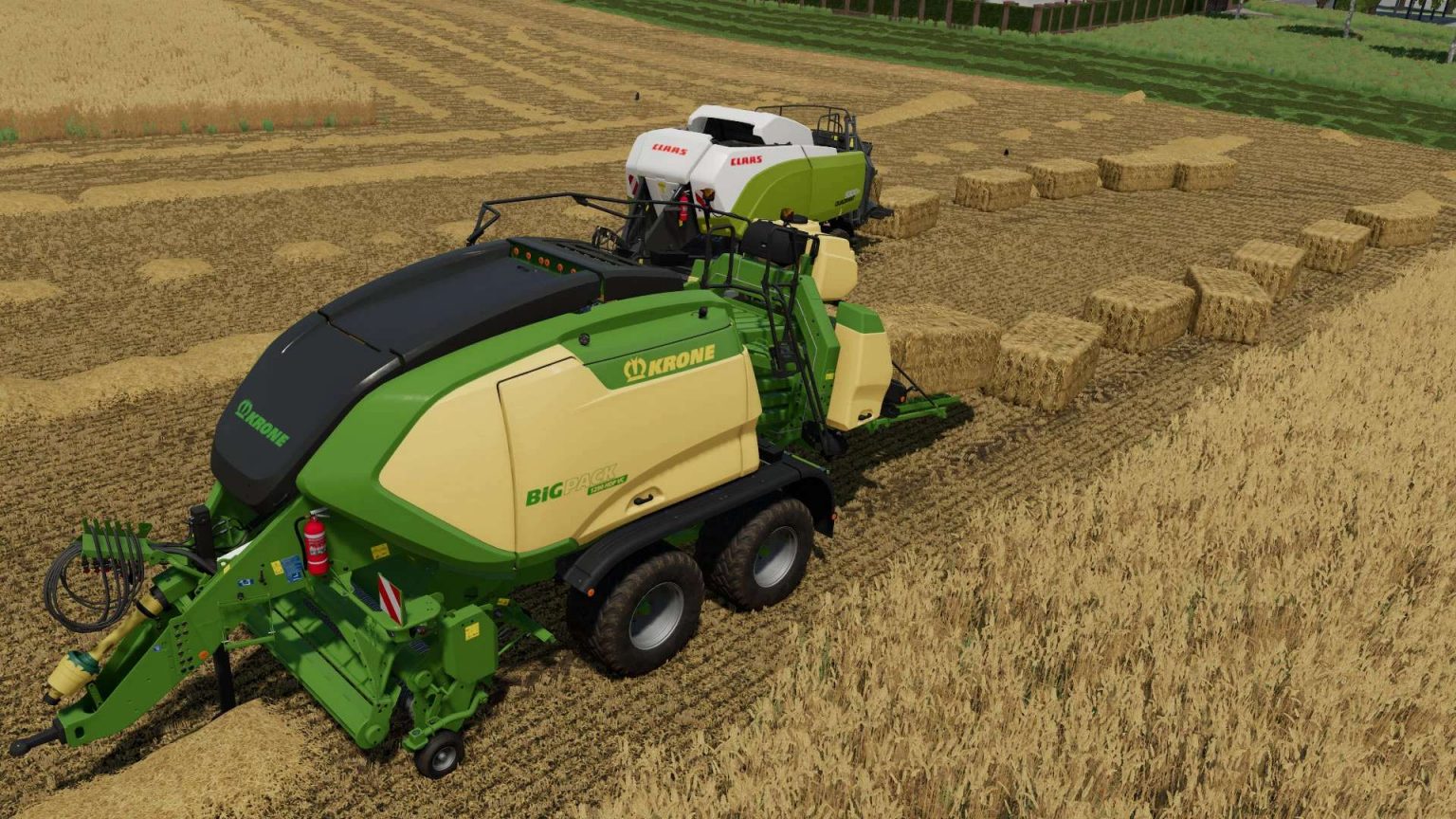 Krone Big Pack 1290 HDP VC & Claas Quadrant 5300 FC v1.0 FS22 Mod ...