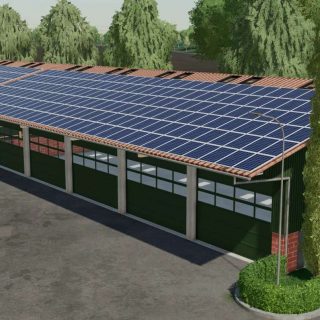 Machine Storage With Solar Panels v1.0 FS22 Mod | Farming Simulator 22 Mod