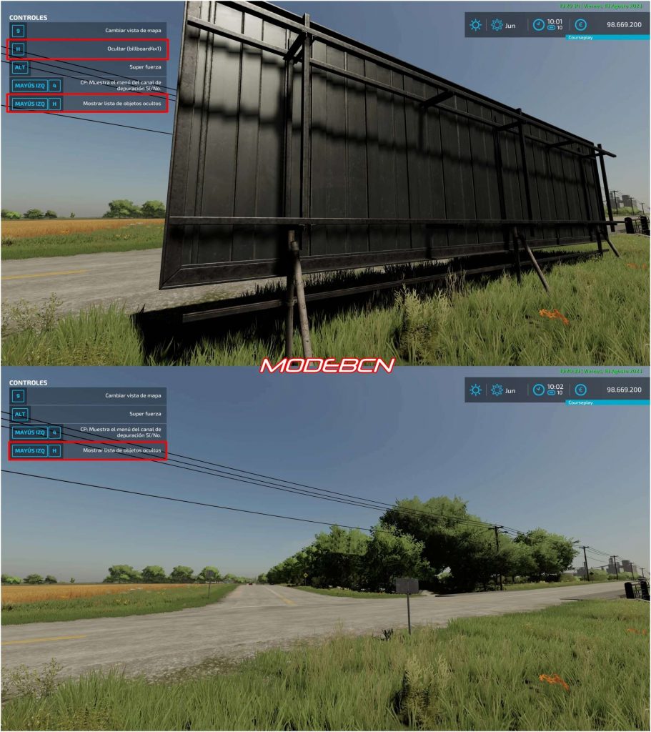 Map Objects Hider ESPANOL V1.0.2 FS22 Mod | Farming Simulator 22 Mod