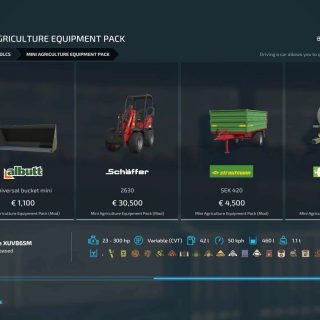 Mini Agriculture Equipment Pack v1.1 FS22 Mod | Farming Simulator 22 Mod