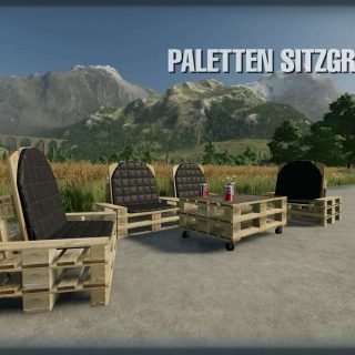 Pallet Seating Group v1.0 FS22 Mod | Farming Simulator 22 Mod