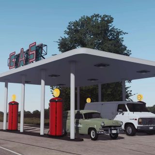 Vintage Gas Station V1.0 FS22 Mod | Farming Simulator 22 Mod