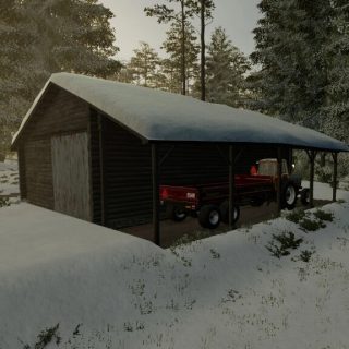 Old Log Sheds Pack v1.0 FS22 Mod | Farming Simulator 22 Mod