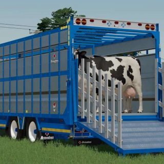 Broughan 28 Foot Animal Trailer v1.0 FS22 Mod | Farming Simulator 22 Mod