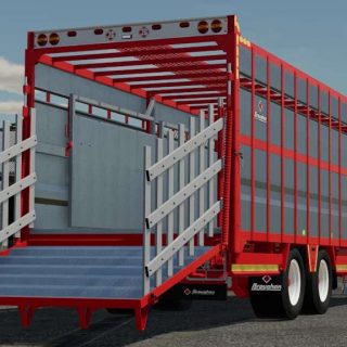 Broughan 28 Foot Animal Trailer v1.0 FS22 Mod | Farming Simulator 22 Mod
