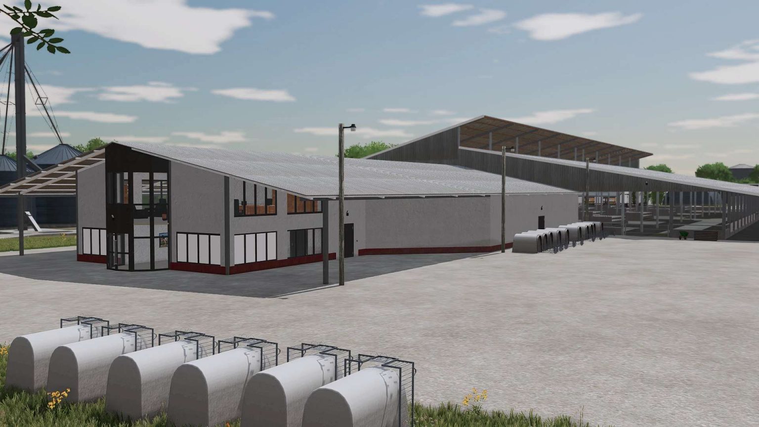 Large scale Dairy barn with rotary parlor v1.0 FS22 Mod | Farming ...