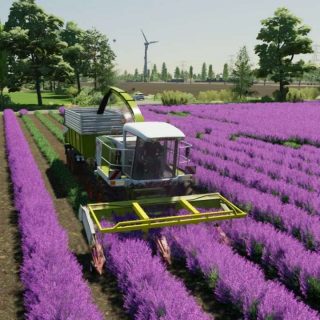 Lavender in Rows (Prefab) v1.0 FS22 Mod | Farming Simulator 22 Mod