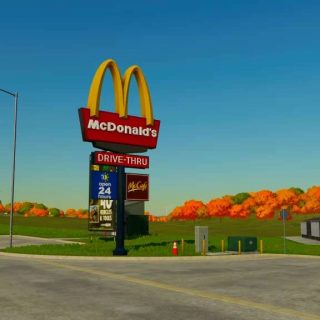 McDonald's Drive-Thru Sign v1.0 FS22 Mod | Farming Simulator 22 Mod