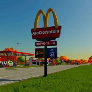 McDonald's Drive-Thru Sign v1.0 FS22 Mod | Farming Simulator 22 Mod