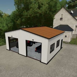 Modern Two Car Garage v1.0 FS22 Mod | Farming Simulator 22 Mod
