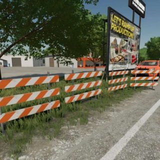 Traffic Cones And Barricades v1.0 FS22 Mod | Farming Simulator 22 Mod