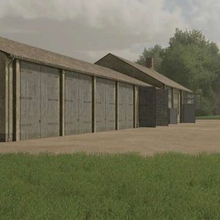 Old Workshop Halls Pack v1.0 FS22 Mod | Farming Simulator 22 Mod
