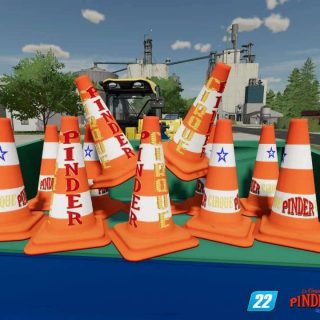PINDER construction cone v1.0 FS22 Mod | Farming Simulator 22 Mod