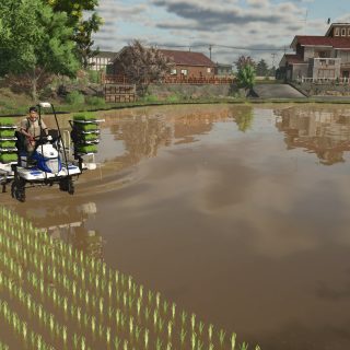 Harvesting, Planting & Sowing Rice in Farming Simulator 25