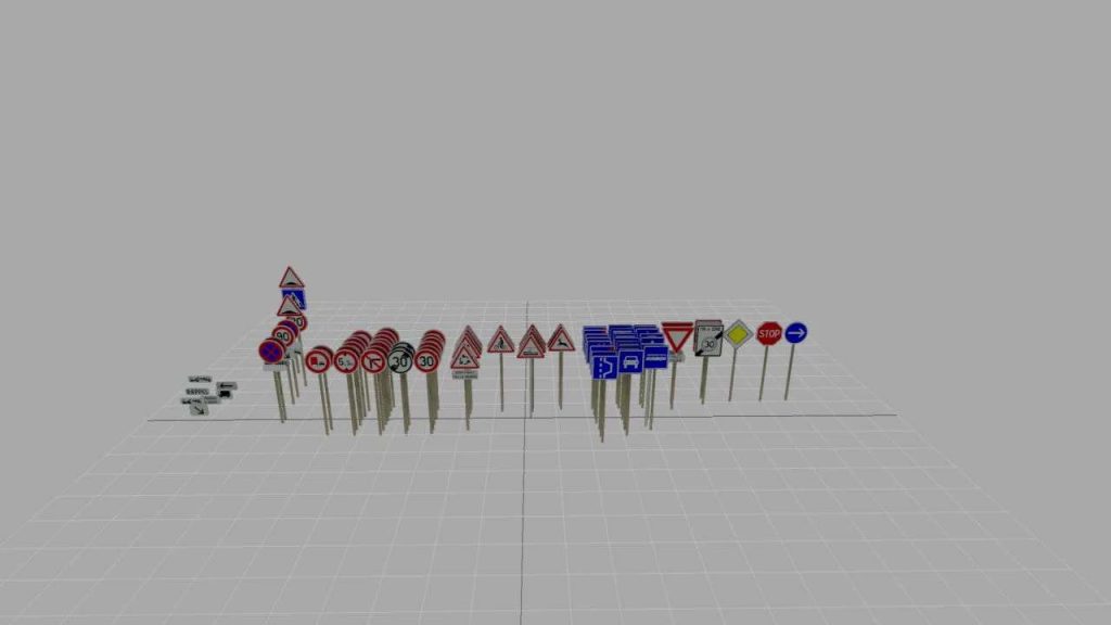 French road signs Prefab V1.1 FS22 Mod | Farming Simulator 22 Mod
