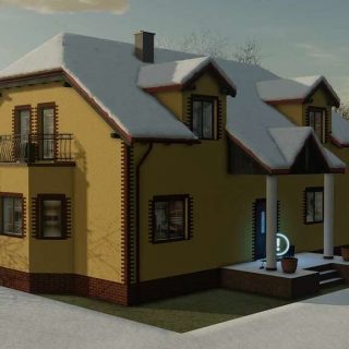 Modern Yellow Farmhouse v1.0 FS22 Mod | Farming Simulator 22 Mod