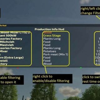 Production Info Hud v1.5.1 FS22 Mod | Farming Simulator 22 Mod