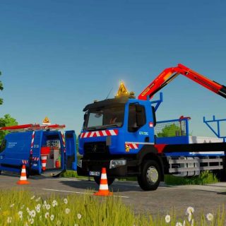 Renault D16 Crane (ENEDIS) v1.0 FS22 Mod | Farming Simulator 22 Mod