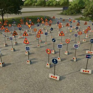 Swedish Road Sign Pack v1.0 FS22 Mod | Farming Simulator 22 Mod