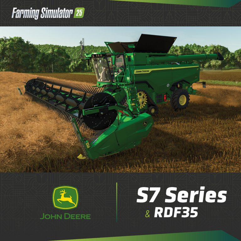 John Deere S7 Harvester & International Truck in Farming Simulator 25