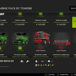 Combine And Headers Pack v1.0.0.0 FS25 Mod | Farming Simulator 22 Mod