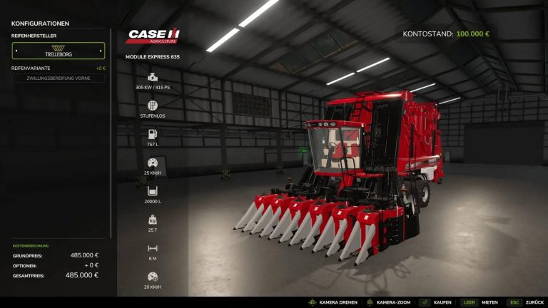 Cotton Harvester Case Module Express 635 v1.0.0.0 FS25 Mod | Farming ...