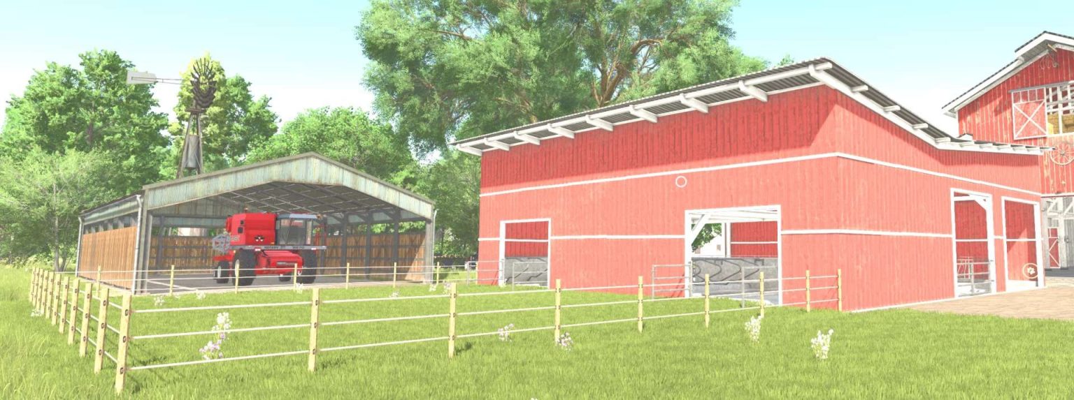 Cowbarn Red V1.0.0.0 FS25 Mod | Farming Simulator 22 Mod