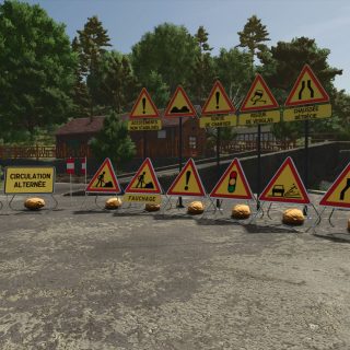 French Temporary Signs v1.0.0.0 FS25 Mod | Farming Simulator 22 Mod