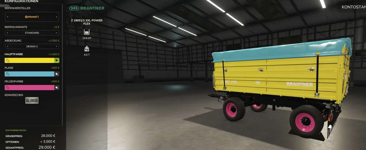 Brantner Z 18051/2 XXL Power Flex Color configuration v1.0.0.1 FS25 Mod ...