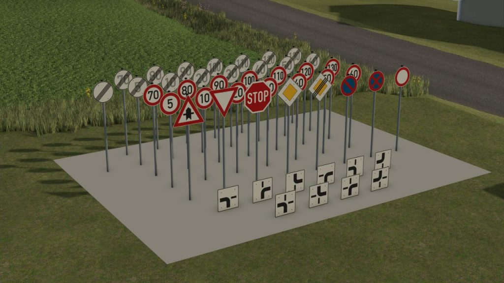 German Traffic Signs Prefab v1.0.0.0 FS25 Mod | Farming Simulator 22 Mod
