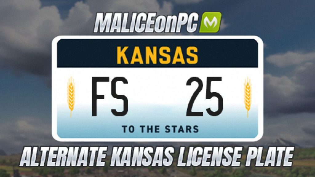 Alternate Kansas License Plate V1.0.0.0 FS25 Mod | Farming Simulator 22 Mod
